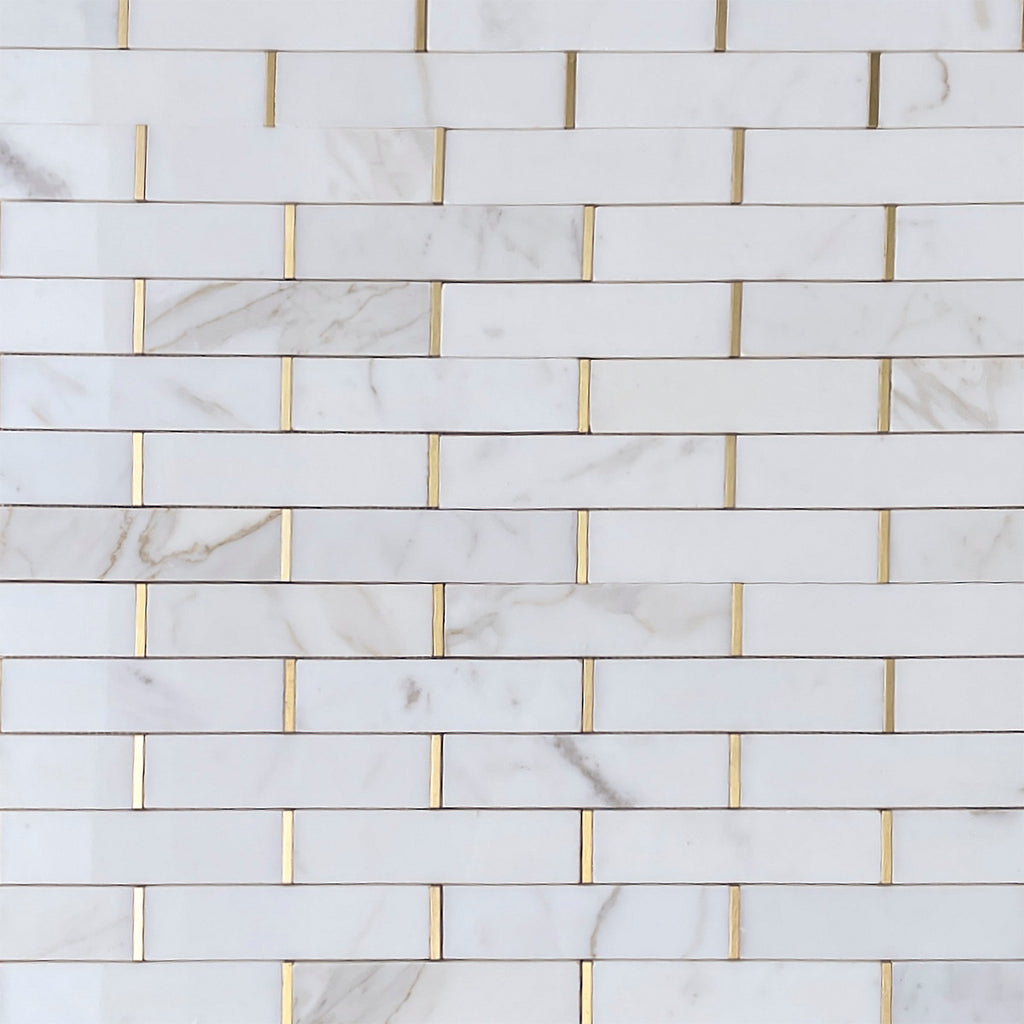 Calacatta Gold Tight Joint Marble Mosaic - BigAppleMarble.com