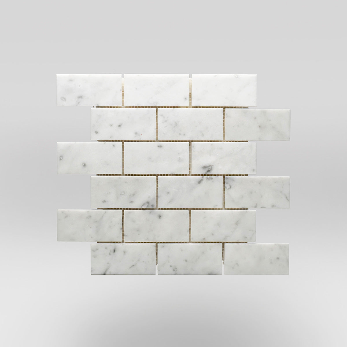White Carrara Polished 2"x4" Marble Mosaic - BigAppleMarble.com
