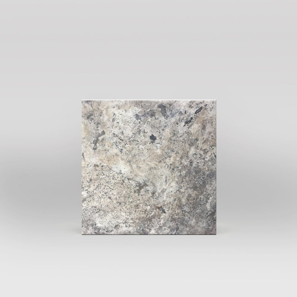 Silver Travertine Honed 12"x12" Tile - BigAppleMarble.com