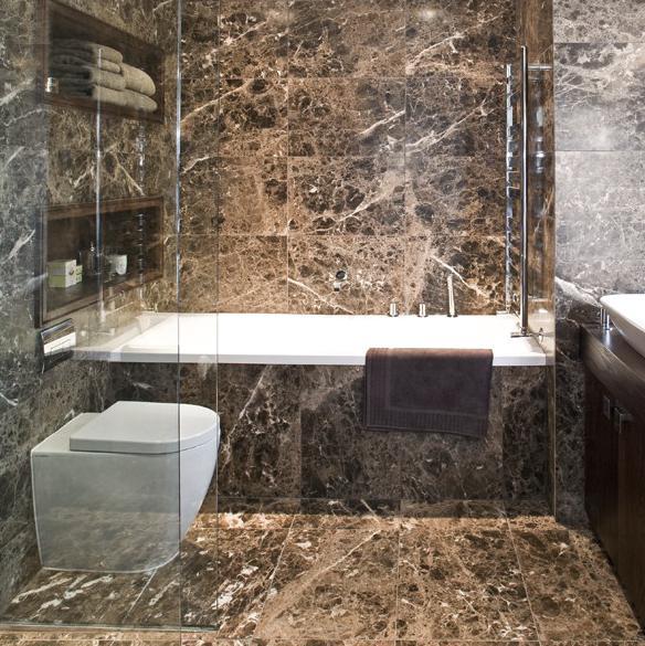 Brown Marble Tile Bathroom