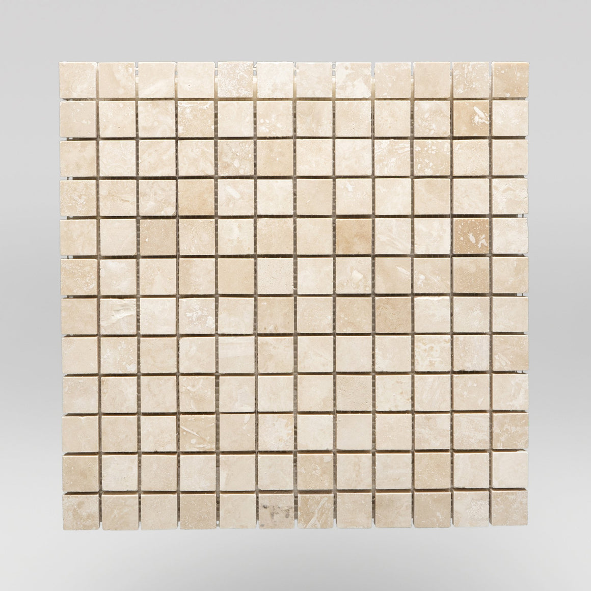 Ivory (White) Travertine Honed 1"x1" Mosaic - BigAppleMarble.com