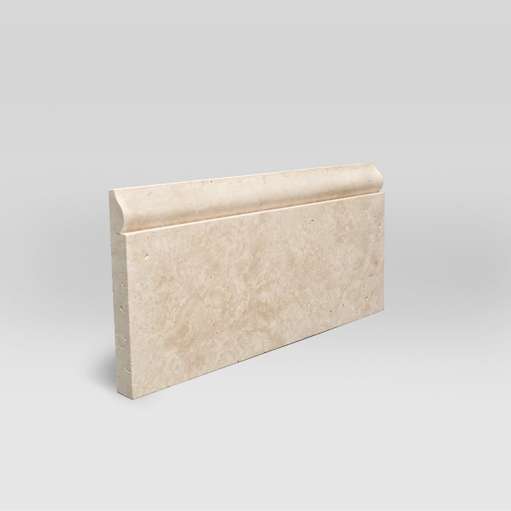 Ivory (White) Travertine Honed Base Molding - BigAppleMarble.com